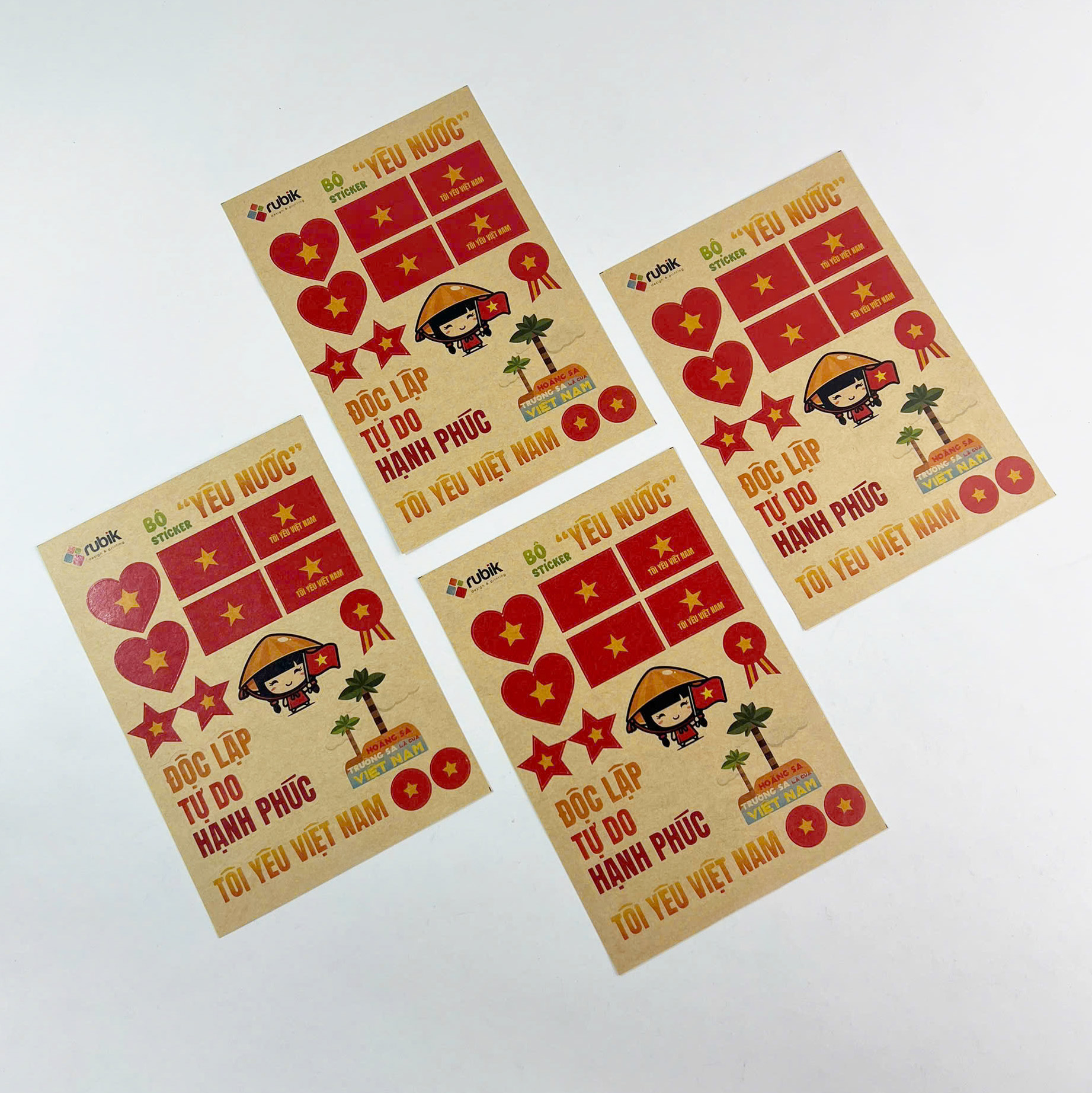 Bộ Sticker Yêu Nước - In Ấn Rubik