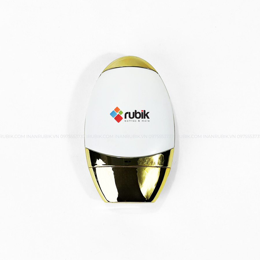 Tuýp Nhựa Oval Chiết Mỹ Phẩm 50g Màu Trắng Nắp Vàng